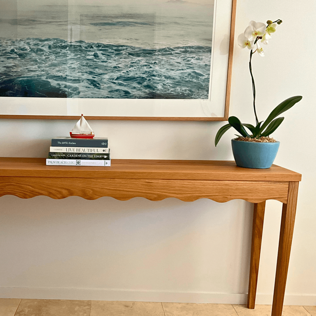 Scalloped Oak Hallway Table: FSC Certified and Eco-Friendly - Porridge ...